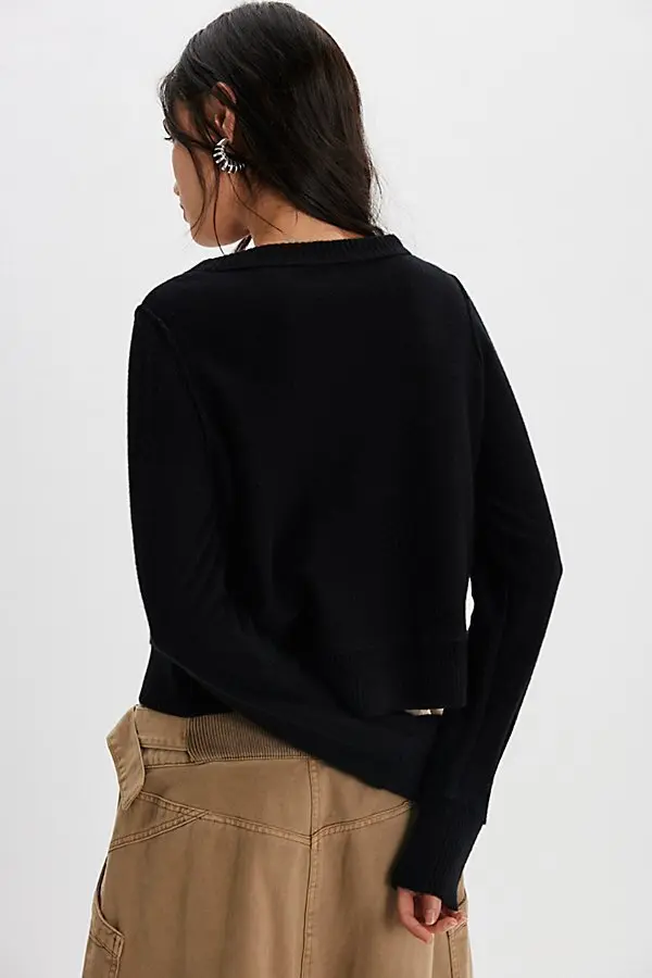 Free People Cashmere Blend Cardigan - Velvet Black
