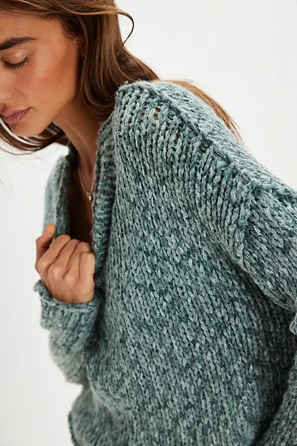Free People Opal Rollneck Knit Sweater - Rainforest