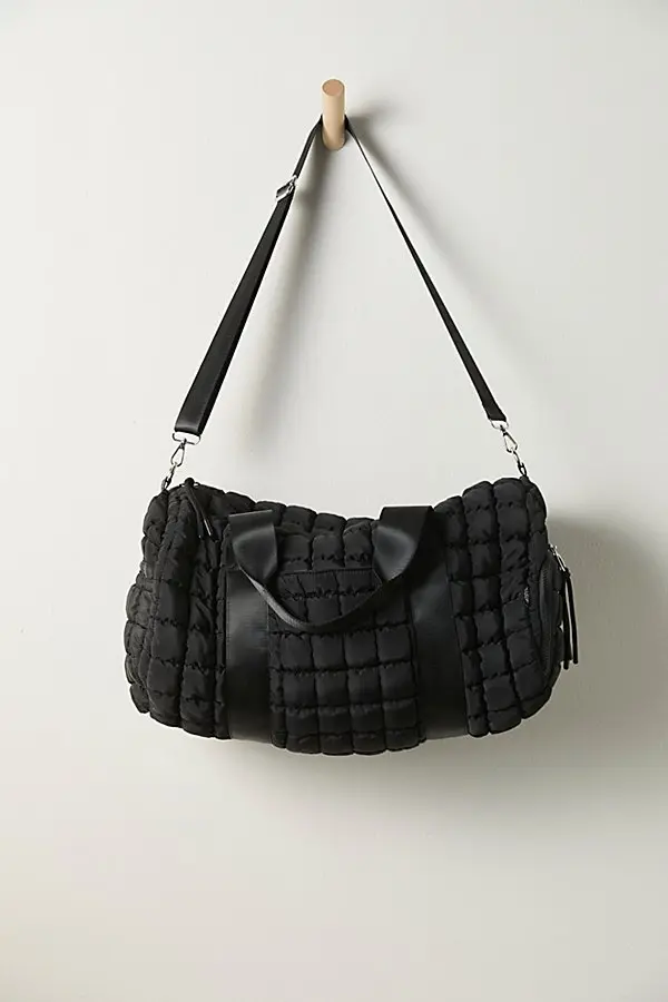 Free People Quilted Duffle Bag - Black