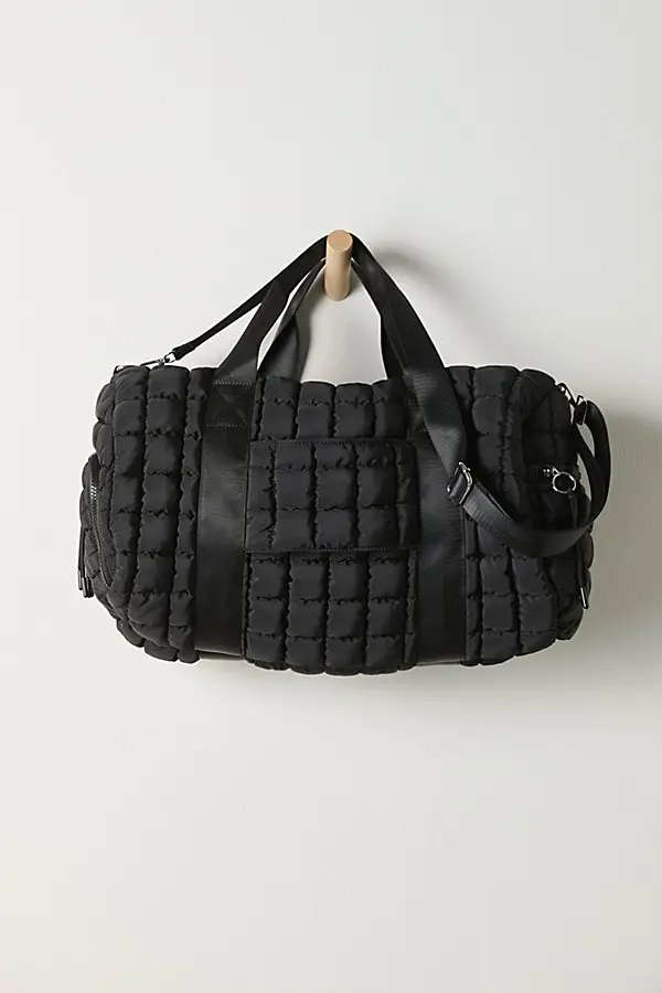 Free People Quilted Duffle Bag - Black