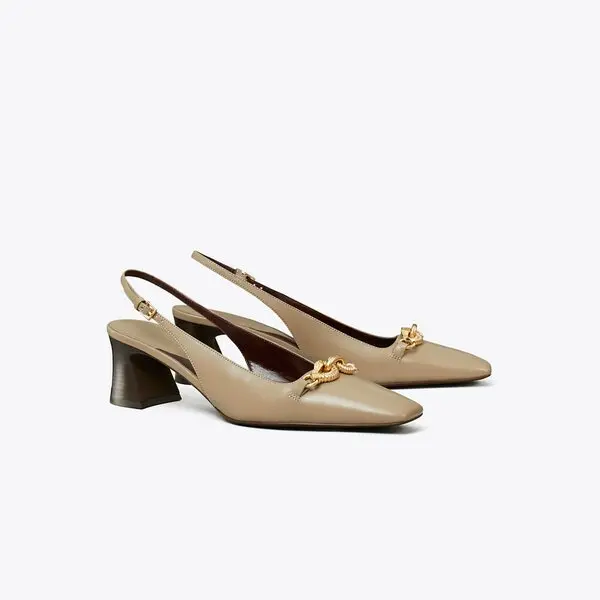 Tory Burch Jessa Heeled Slingback - Ecru