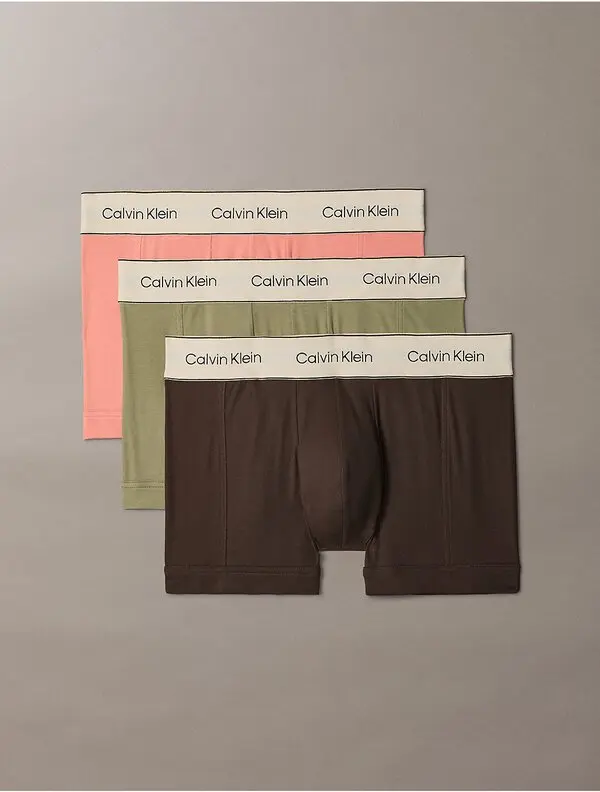 Calvin Klein Heritage Cotton Stretch 3-pack Trunk - Mulch/deep Lichen Green/sunfruit Fun