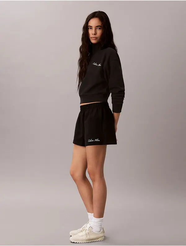 Calvin Klein Logo Cotton Jersey Sleep Short - Black
