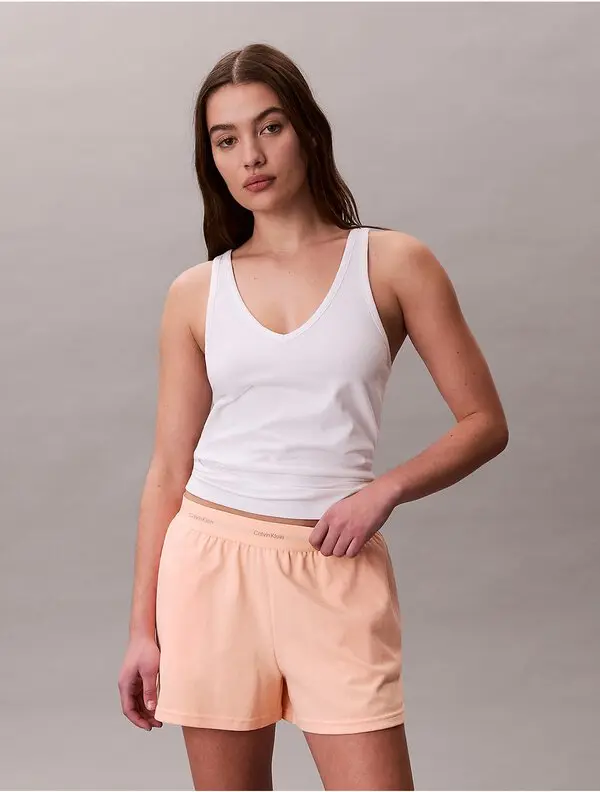Calvin Klein Logo Cotton Jersey Sleep Short - Peach Bliss
