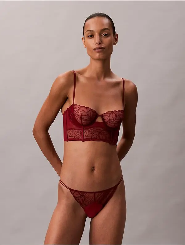 Calvin Klein Floral Lace Bikini - Fall Berry