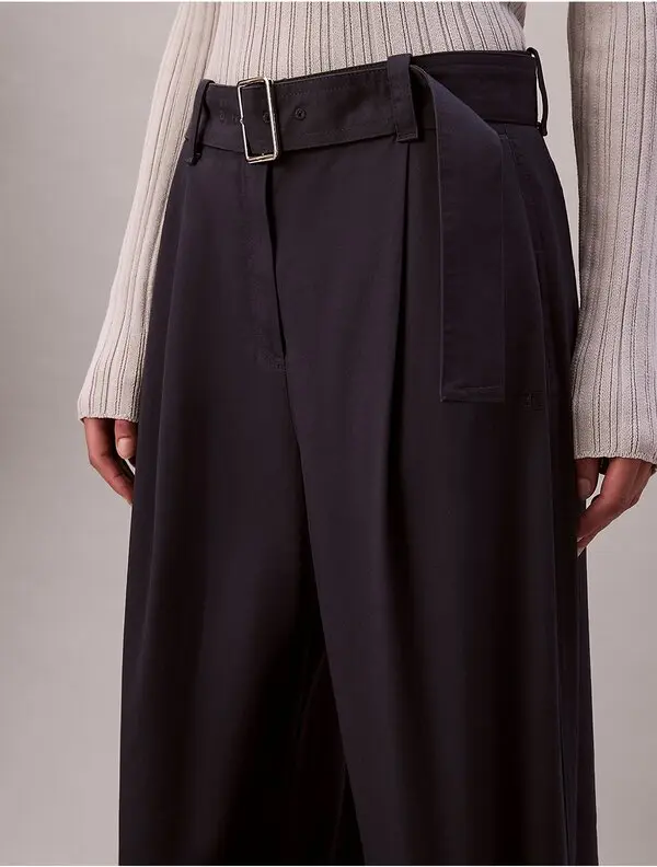 Calvin Klein Belted Tailored Pants - Inkwell