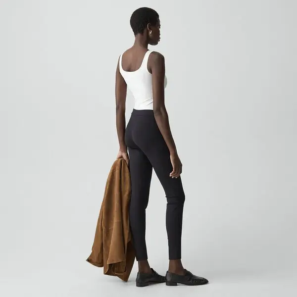 Theory High-waist Legging In Scuba - Black