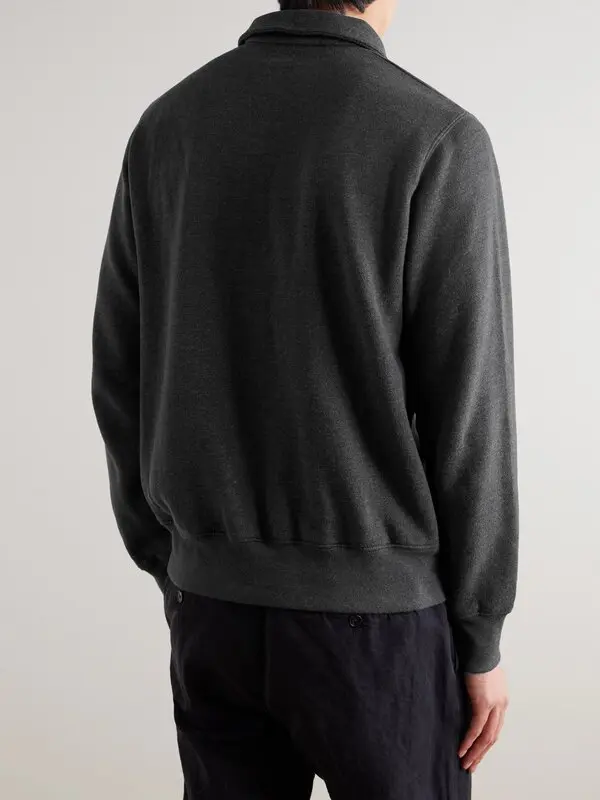 Hartford Cotton-blend Jersey Half-zip Sweatshirt