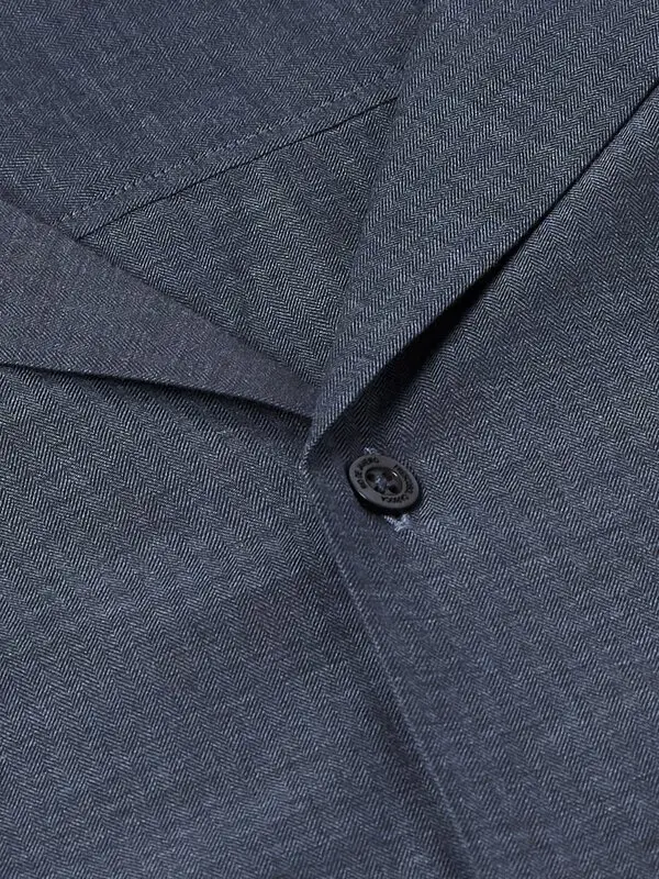 Frescobol Carioca Safra Herringbone Cotton-flannel Shirt - Blue