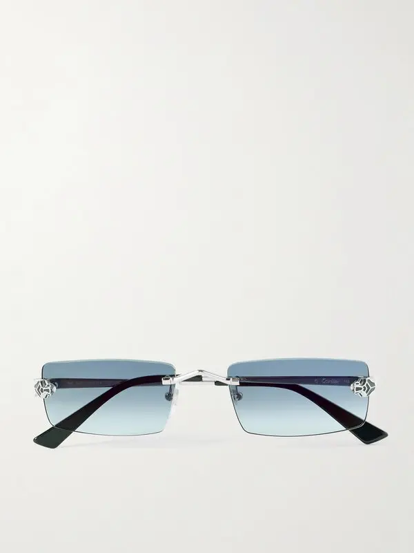 Cartier Panthère De Square-frame Sunglasses - Silver