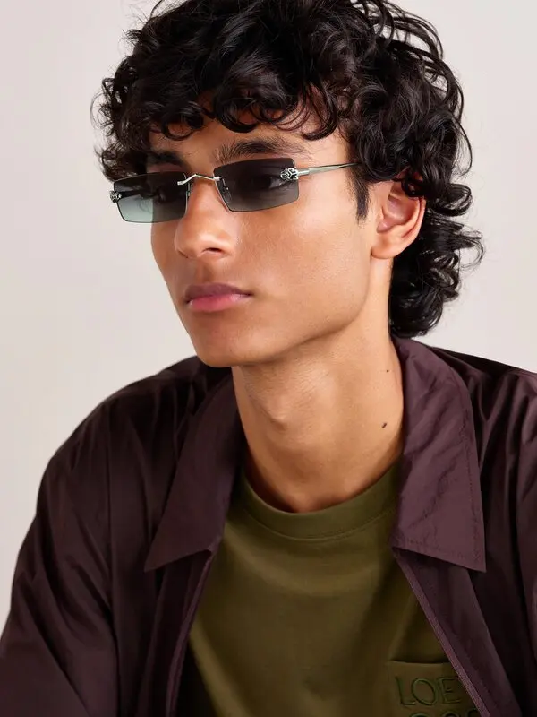 Cartier Panthère De Square-frame Sunglasses - Silver