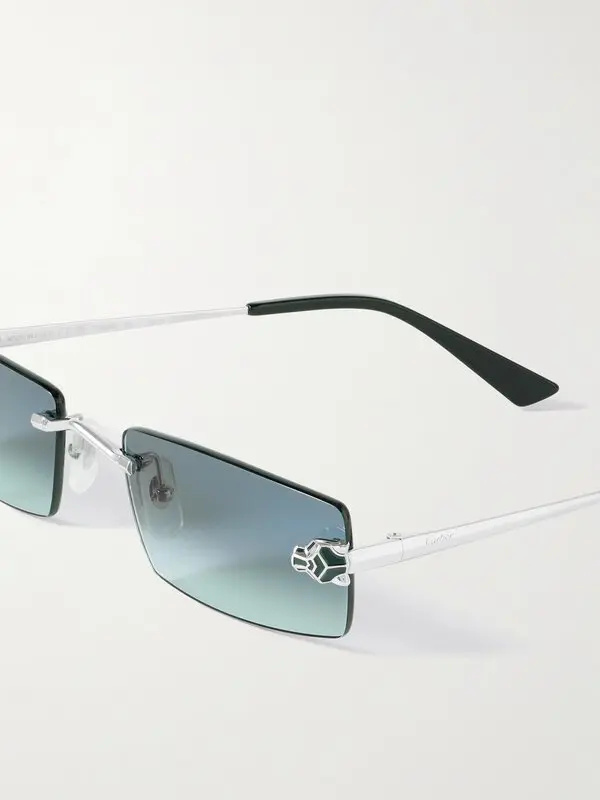 Cartier Panthère De Square-frame Sunglasses - Silver