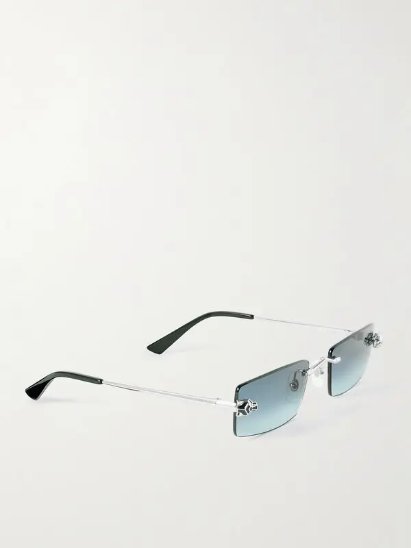 Cartier Panthère De Square-frame Sunglasses - Silver