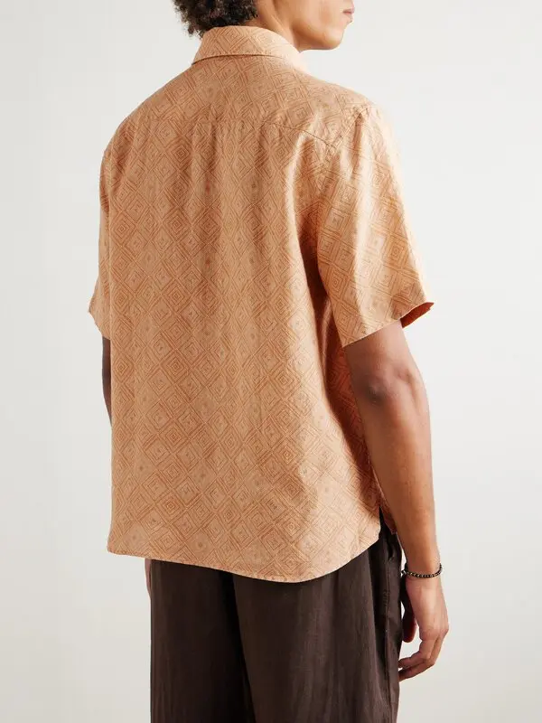 Frescobol Carioca Castro Printed Linen Shirt - Orange