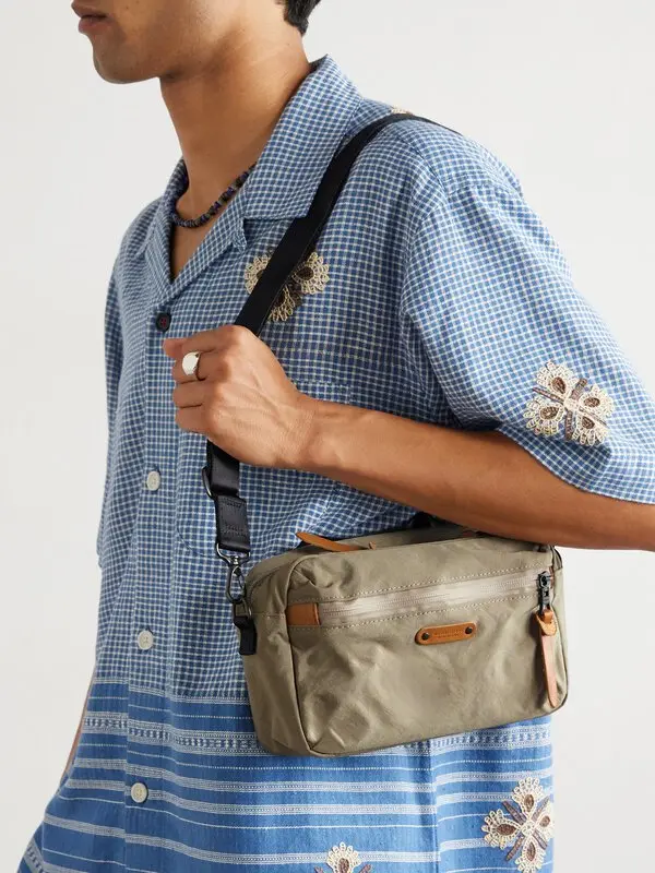 MASTER-PIECE CO Root S Leather-trimmed Nylon Messenger Bag