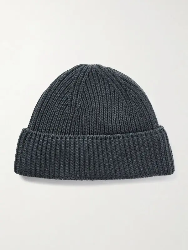 S.N.S. HERNING Fender Ribbed Virgin Wool Beanie - Gray