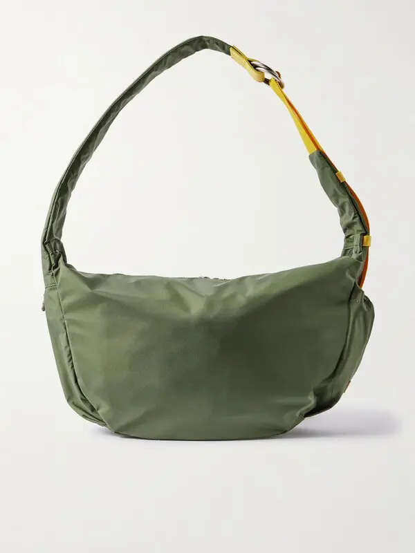 MASTER-PIECE CO Ark Leather-trimmed Nylon Shoulder Bag - Green