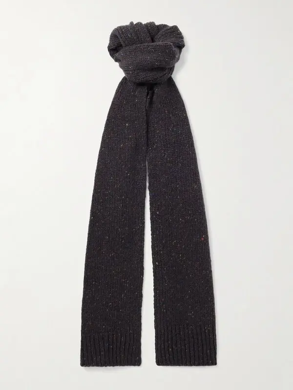 Gabriela Hearst Folkstone Ribbed Cashmere Scarf - Gray