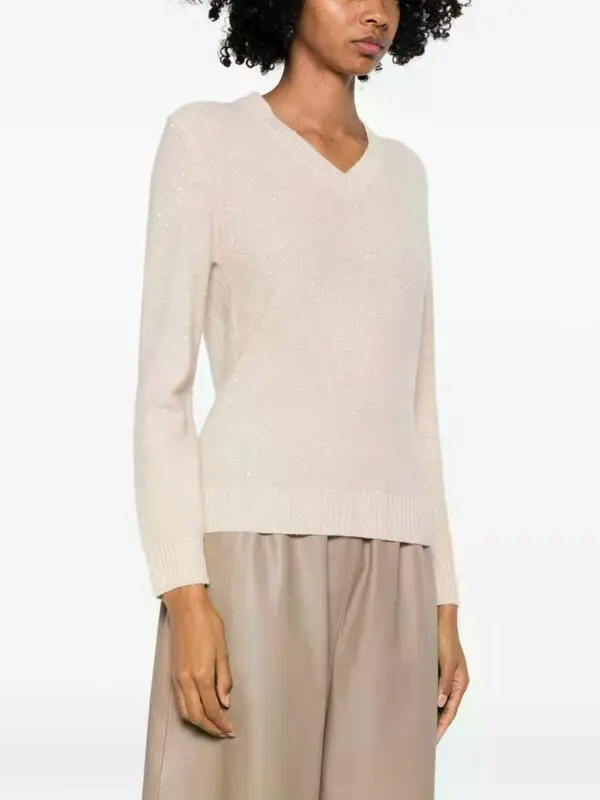Fabiana Filippi V-neck Long Sleeve Sweater