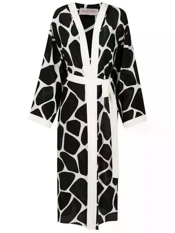 Valentino Garavani Animal-print Silk Cover-up - Black