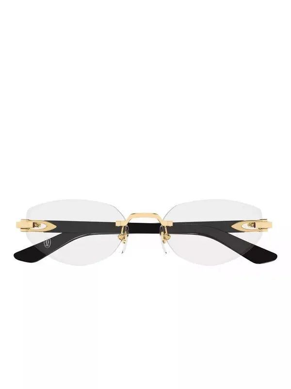 CARTIER Geometric-frame Rimless Glasses - Gold