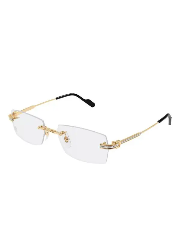 CARTIER Rectangle-frame Rimless Glasses - Gold
