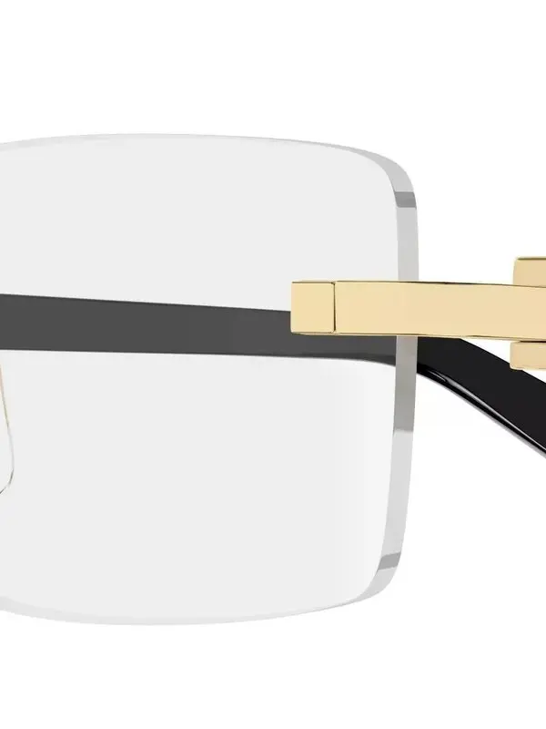 Cartier Rectangle Rimless Eyeglasses - Black