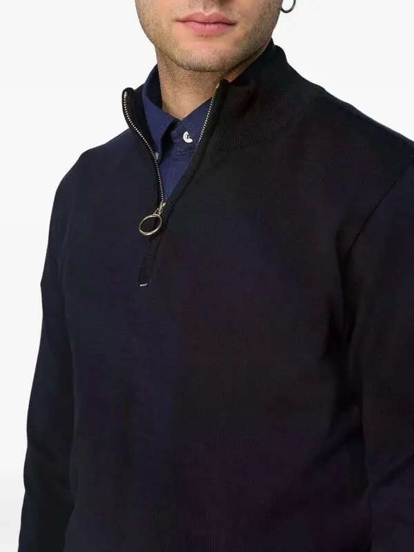 Paul & Shark Zip-detail Cotton Sweater