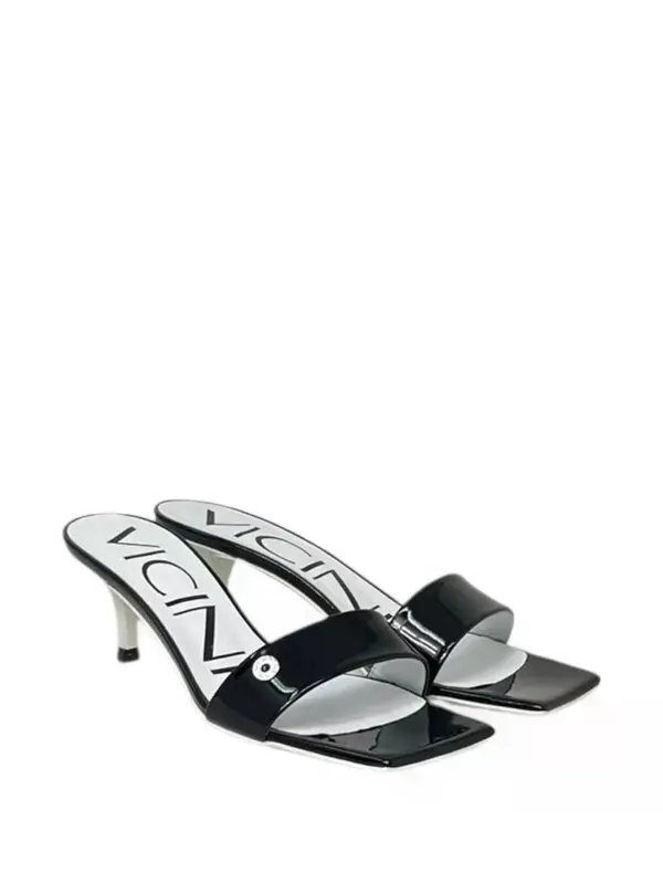 Vicini Square-toe Heeled Sandals - Black