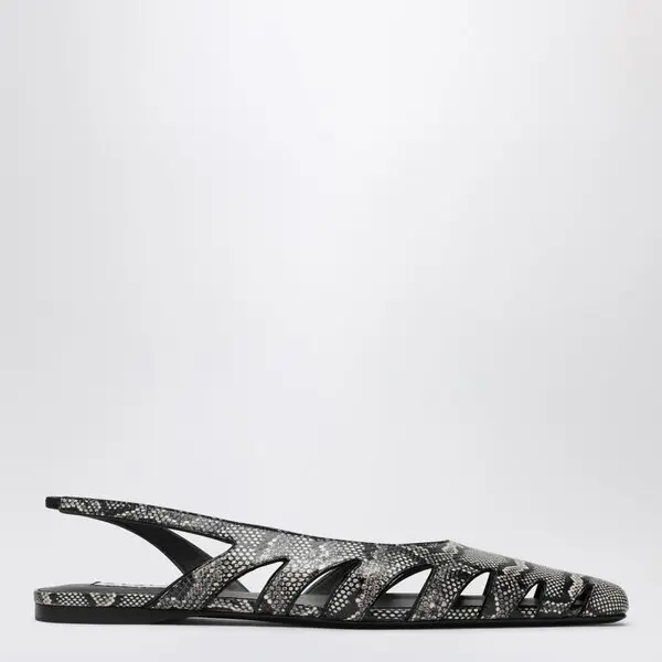 Alaïa Python-effect Slingback Ballerinas