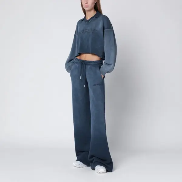 Off-White Washed-effect Flared Jogging Trousers