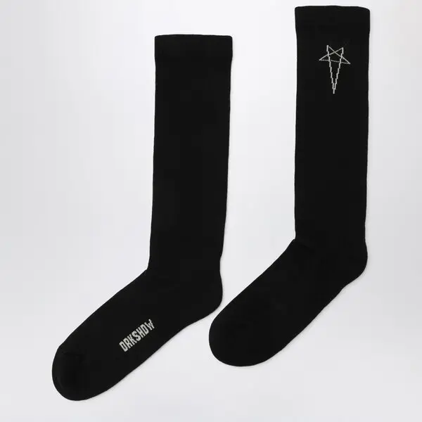 Rick Owens Cotton Blend Crew Socks - Black