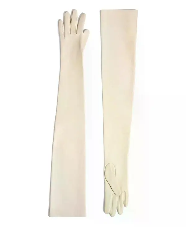 Khaite Remo Long Leather Gloves - Neutrals