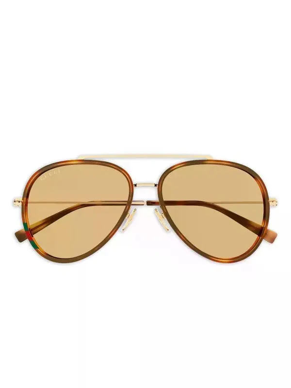 Gucci Gg1981s Pilot-frame Sunglasses - Brown