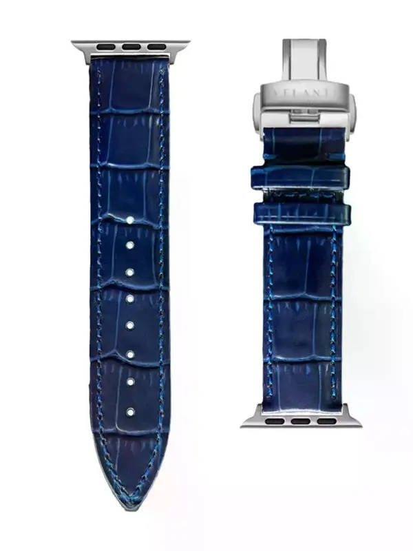 VELANTE Leather Apple Watch Strap - Blue