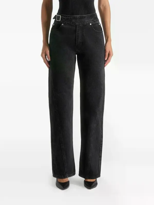 Manière De Voir Waist-adjuster Twisted-leg Jeans - Black