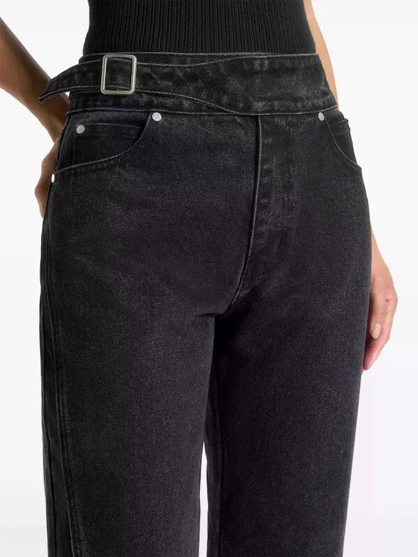 Manière De Voir Waist-adjuster Twisted-leg Jeans - Black