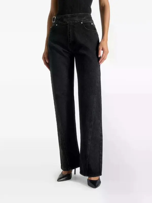 Manière De Voir Waist-adjuster Twisted-leg Jeans - Black