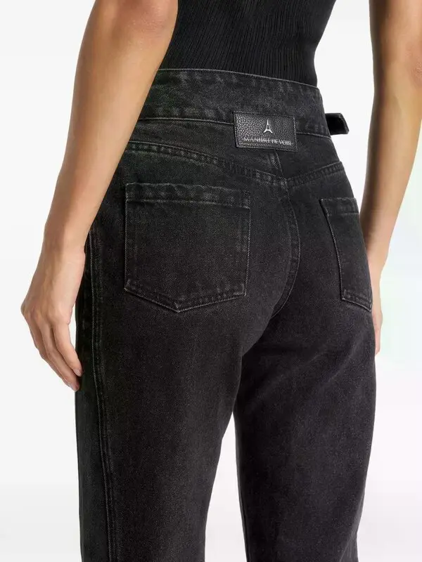 Manière De Voir Waist-adjuster Twisted-leg Jeans - Black
