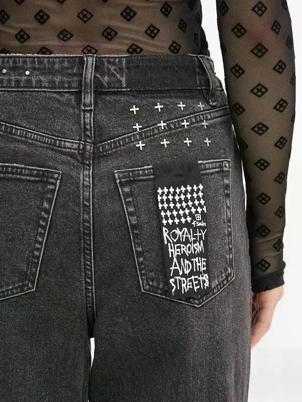 Ksubi Strider Stretch Lovestruck Jeans With Cross Detail - Black