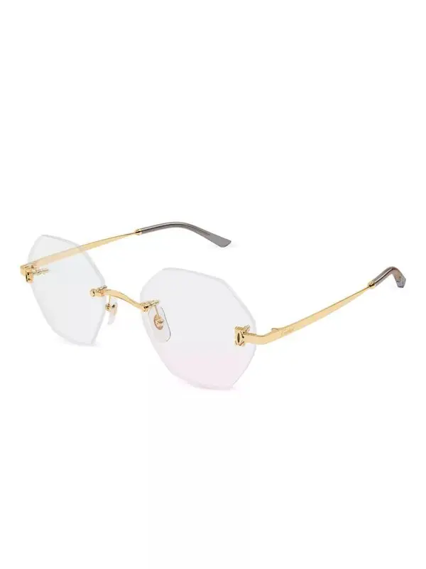 CARTIER Geometric-frame Rimless Glasses - Gold