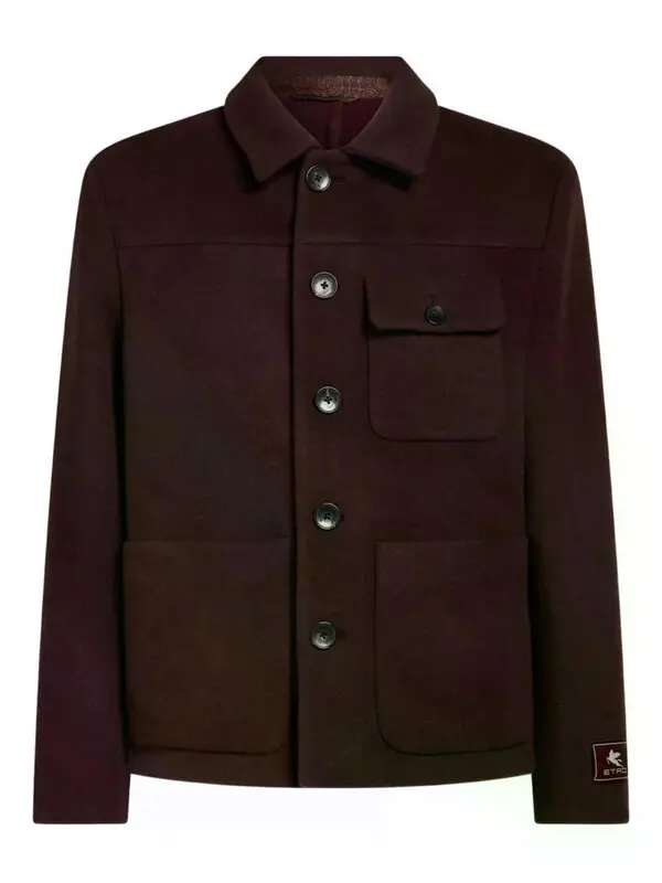 Etro Logo Cashmere Shirt Jacket