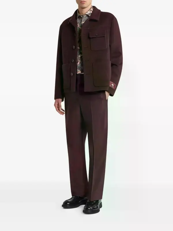 Etro Logo Cashmere Shirt Jacket