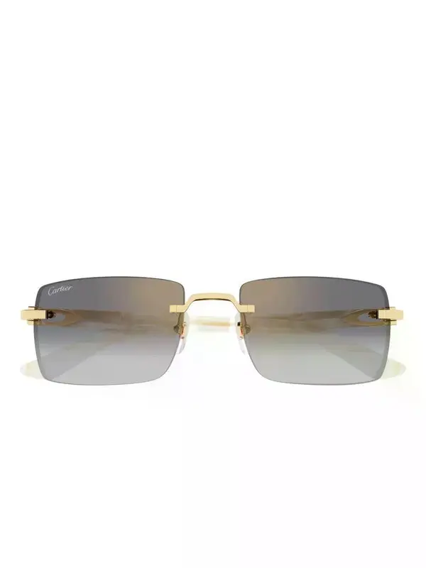 CARTIER Rectangle-frame Sunglasses - Gold