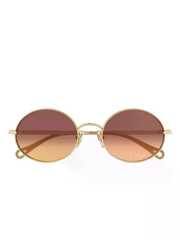 Chloé Ch0326s Round Frame Sunglasses - Gold