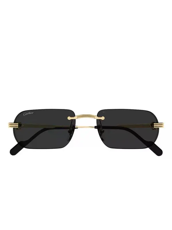 CARTIER Round-frame Rimless Sunglasses