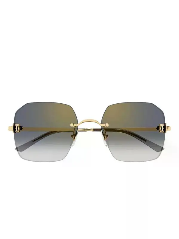 CARTIER Geometric-frame Rimless Sunglasses