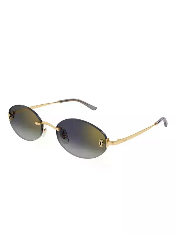 CARTIER Logo-detail Round-frame Sunglasses
