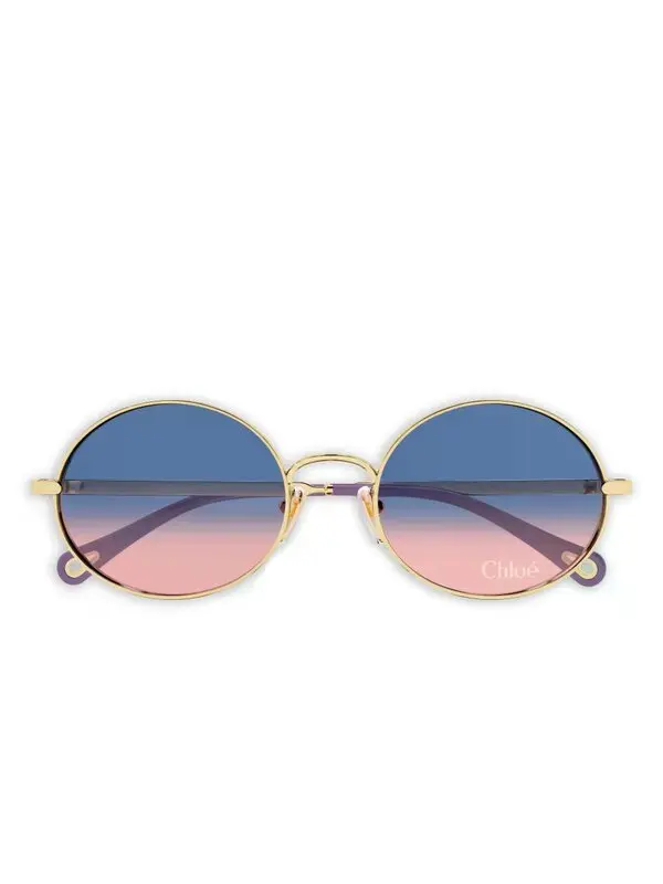 Chloé Ch0326s Round Frame Sunglasses - Gold