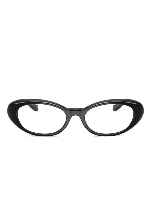 Versace Medusa-detail Oval-frame Eyeglasses - Black